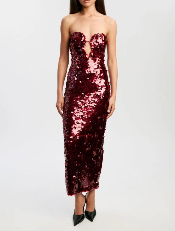 Bardot Braya Sequin Midi Dress - Famous Red – Narcissus Tallahassee